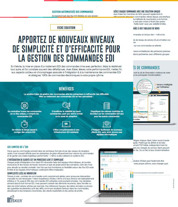 Fiche solution - Dématérialisation des Commandes clients - Commandes EDI
